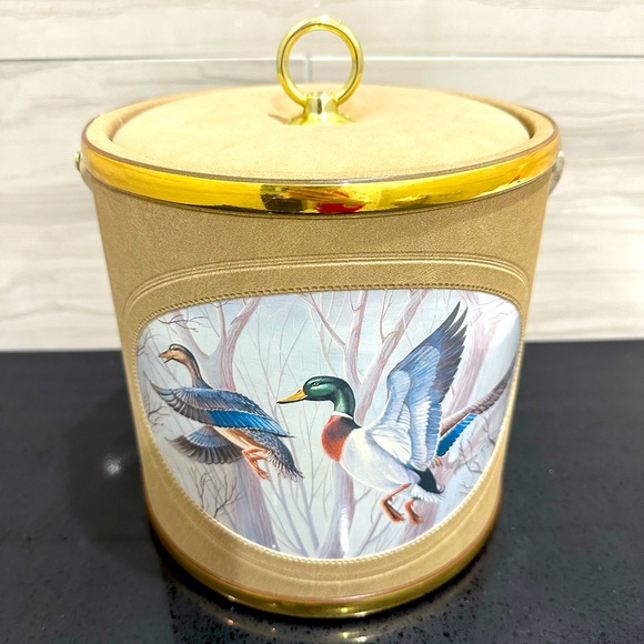 MCM | Dining | 96s Mcm Ice Bucket Faux Suede Mallard Ducks Normam R ...